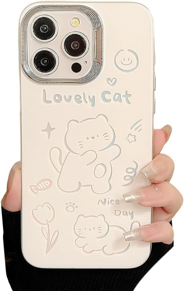 Designed for iPhone Case,Cute Hollow Cat Lucky Silicone Shockproof ...