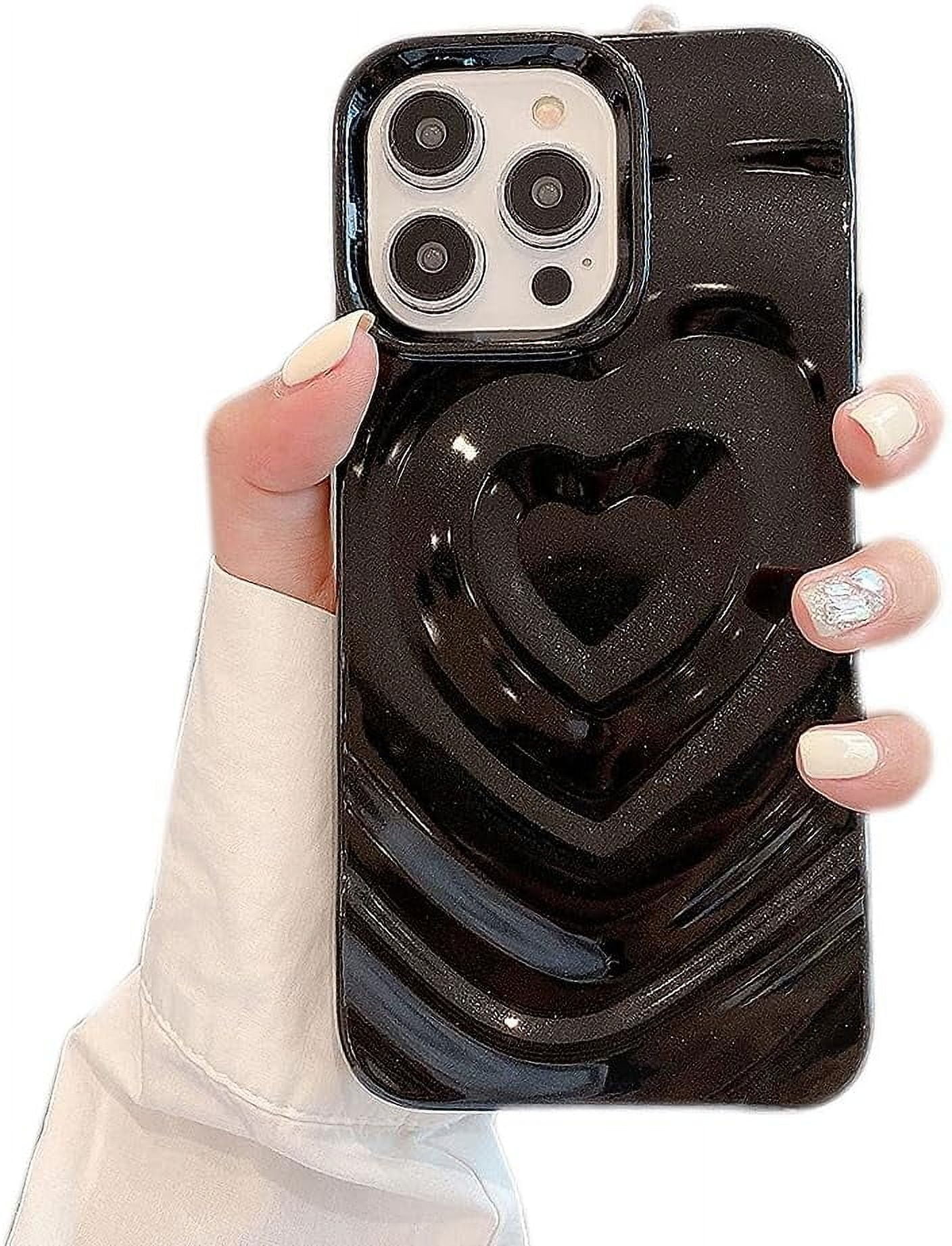 Designed for iPhone Case,Cute Water Ripple Shape Love Heart Camera Lens ...