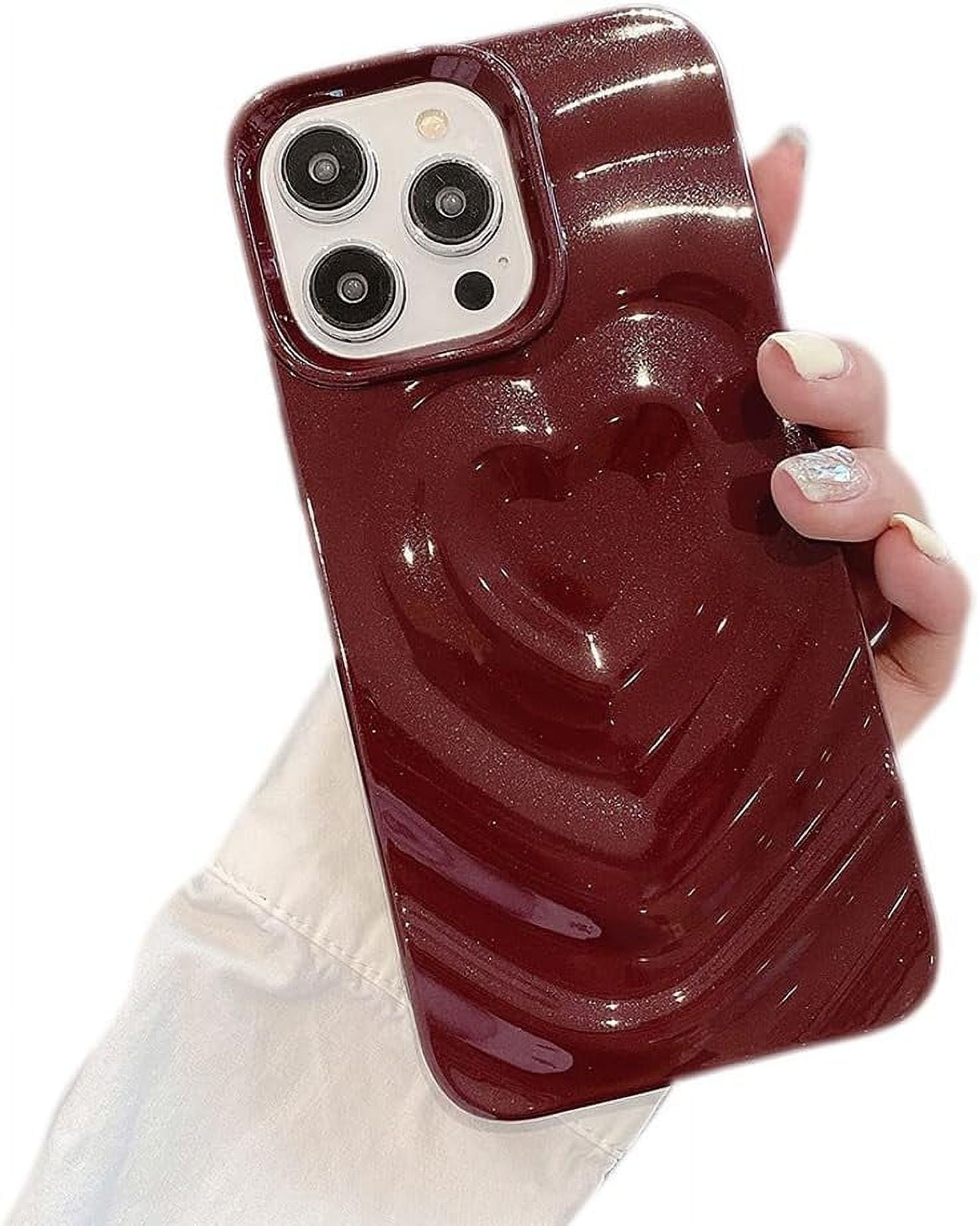 Designed for iPhone Case,Cute Water Ripple Shape Love Heart Camera Lens ...