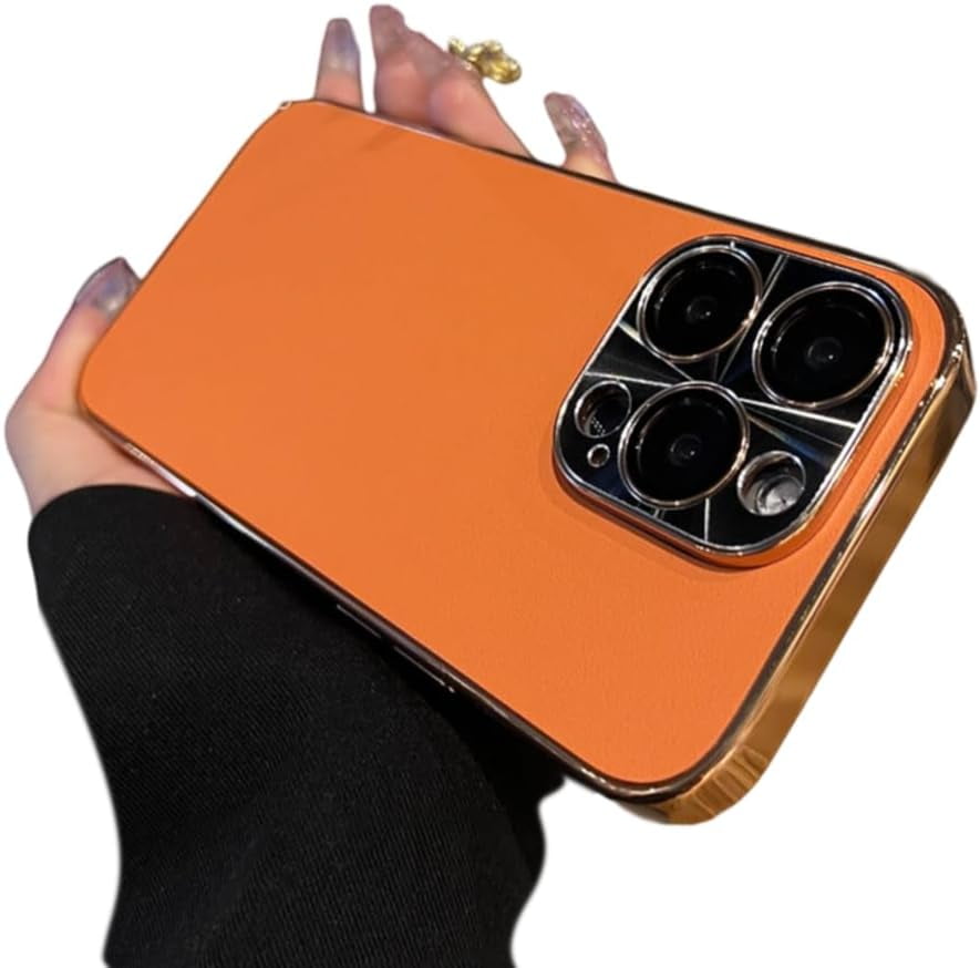 Designed for iPhone Case,Luxury Premium Faux Leather Camera Lens ...