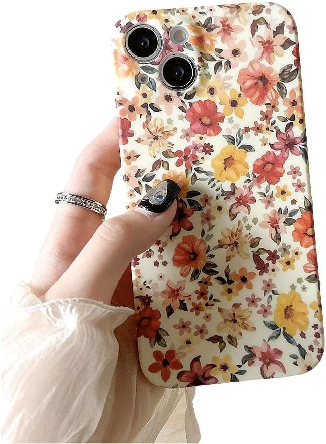 Designed for iPhone Case,Skin Touch Oil Paint Floral Pattern Full Body ...