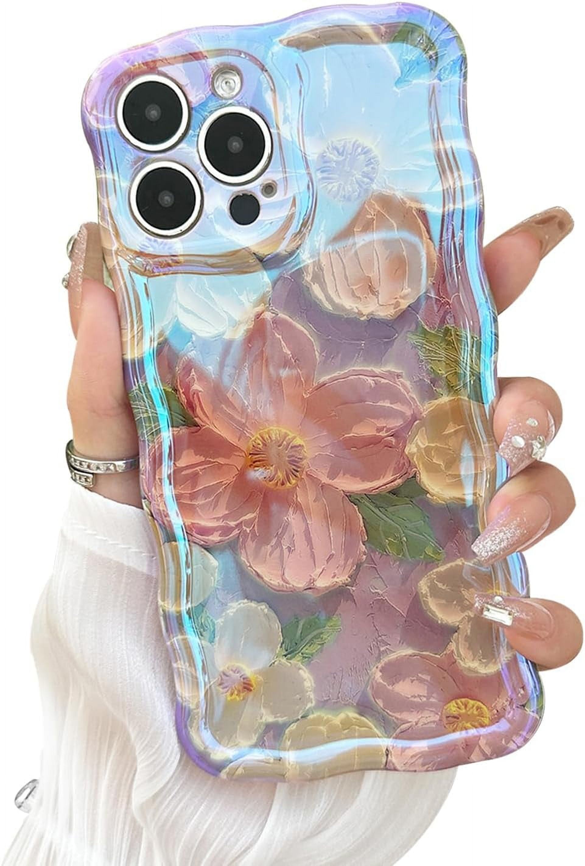 Designed for iPhone 13 Pro Case for Women, Cute Curly Wave Frame Shape ...