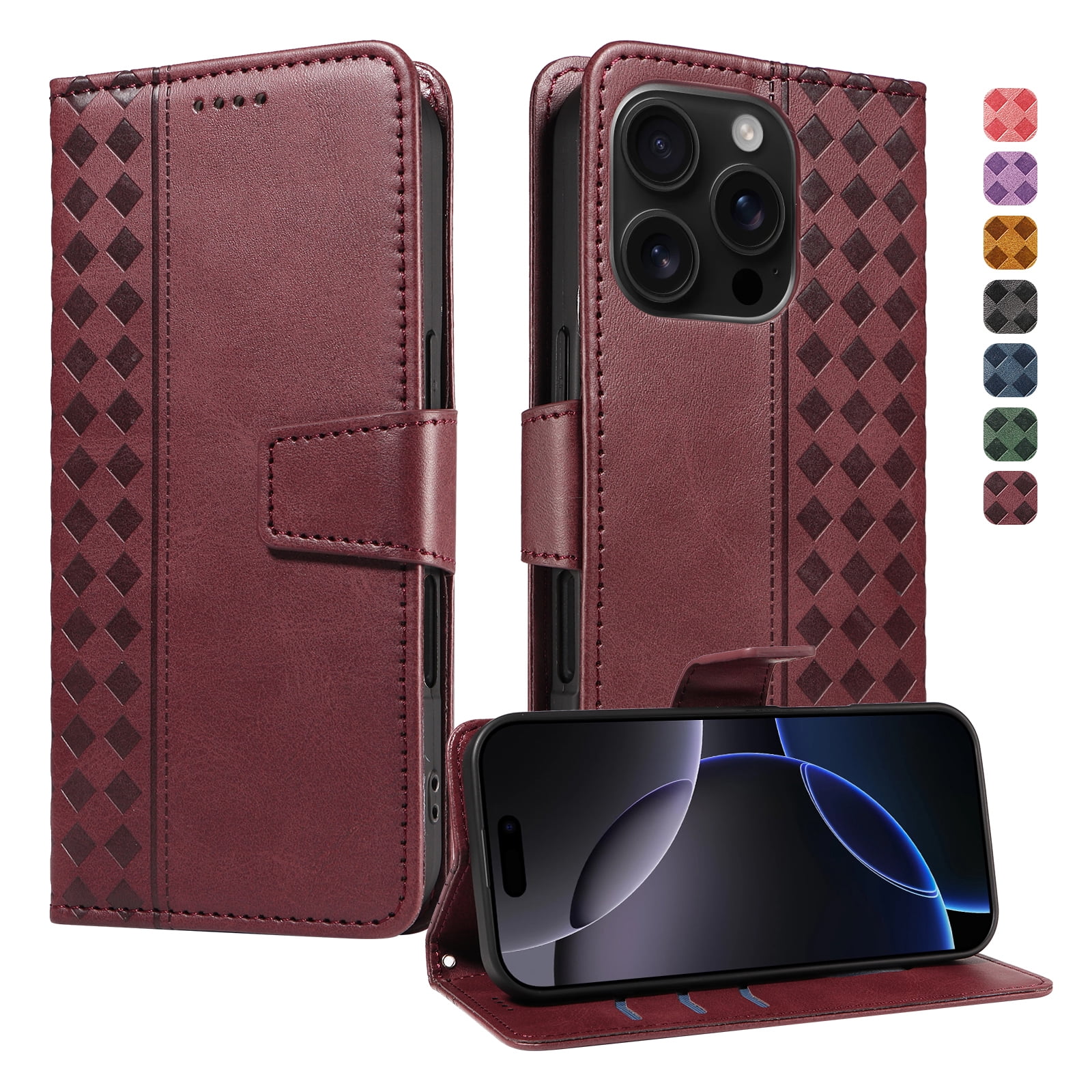 Designed for iPhone 14 Pro Max Case Wallet, Men Women Flip Folio Cover ...