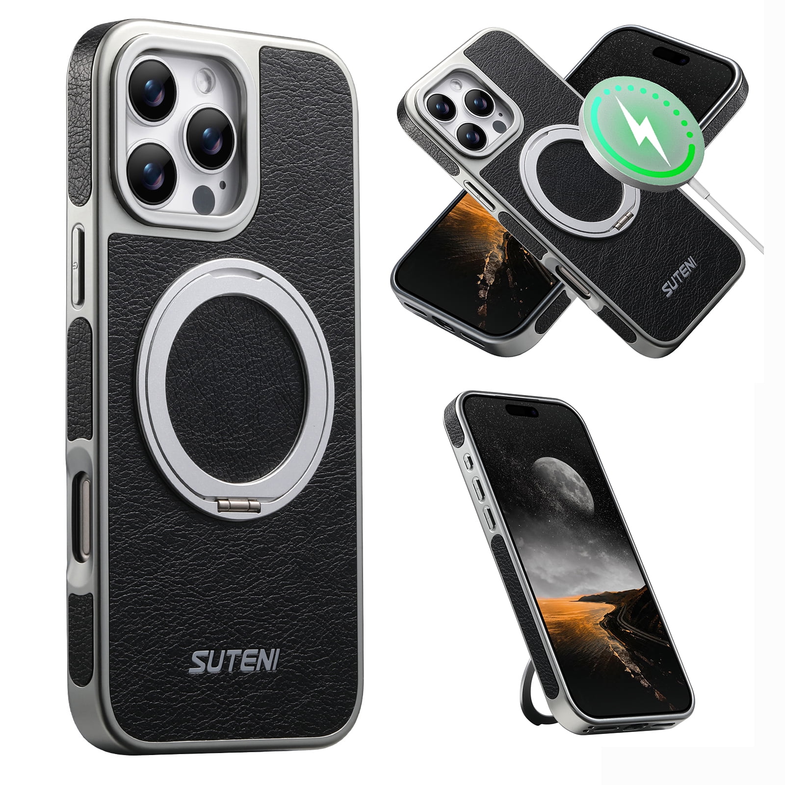 Designed for iPhone 15 Case with Magnetic Ring Stand & Secure Ring Grip ...