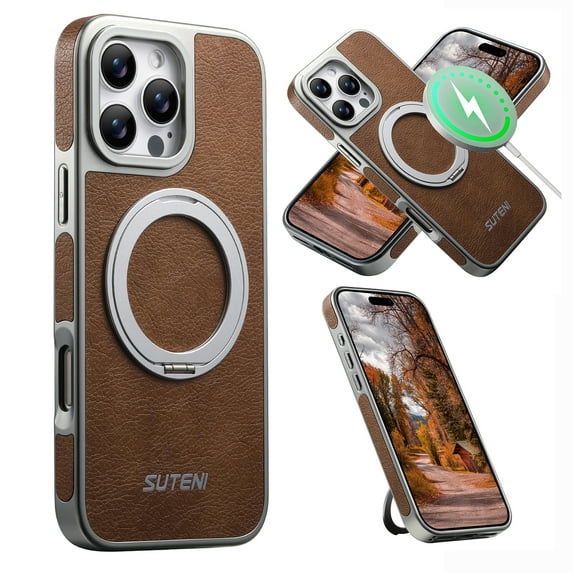 Designed for iPhone 15 Pro Case with Magnetic Ring Stand & Secure Ring ...