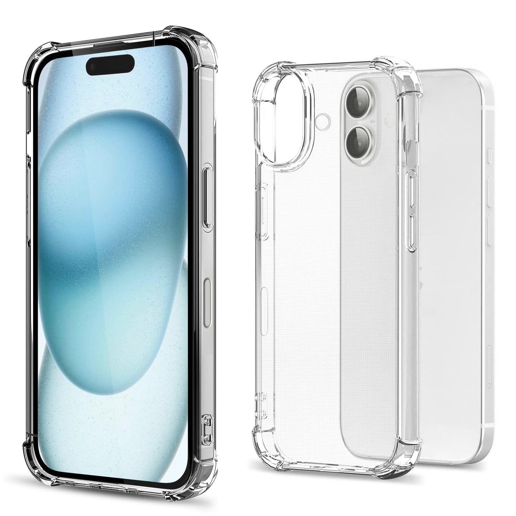 Designed for iPhone 16 Case, Clear Reinforced Corners TPU Bumper, Thin ...