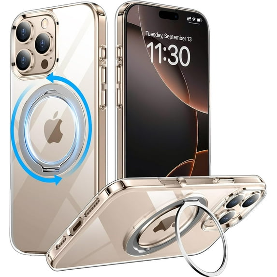 Designed for iPhone 16 Pro Max Case, 360°Rotatable Ring Stand ...