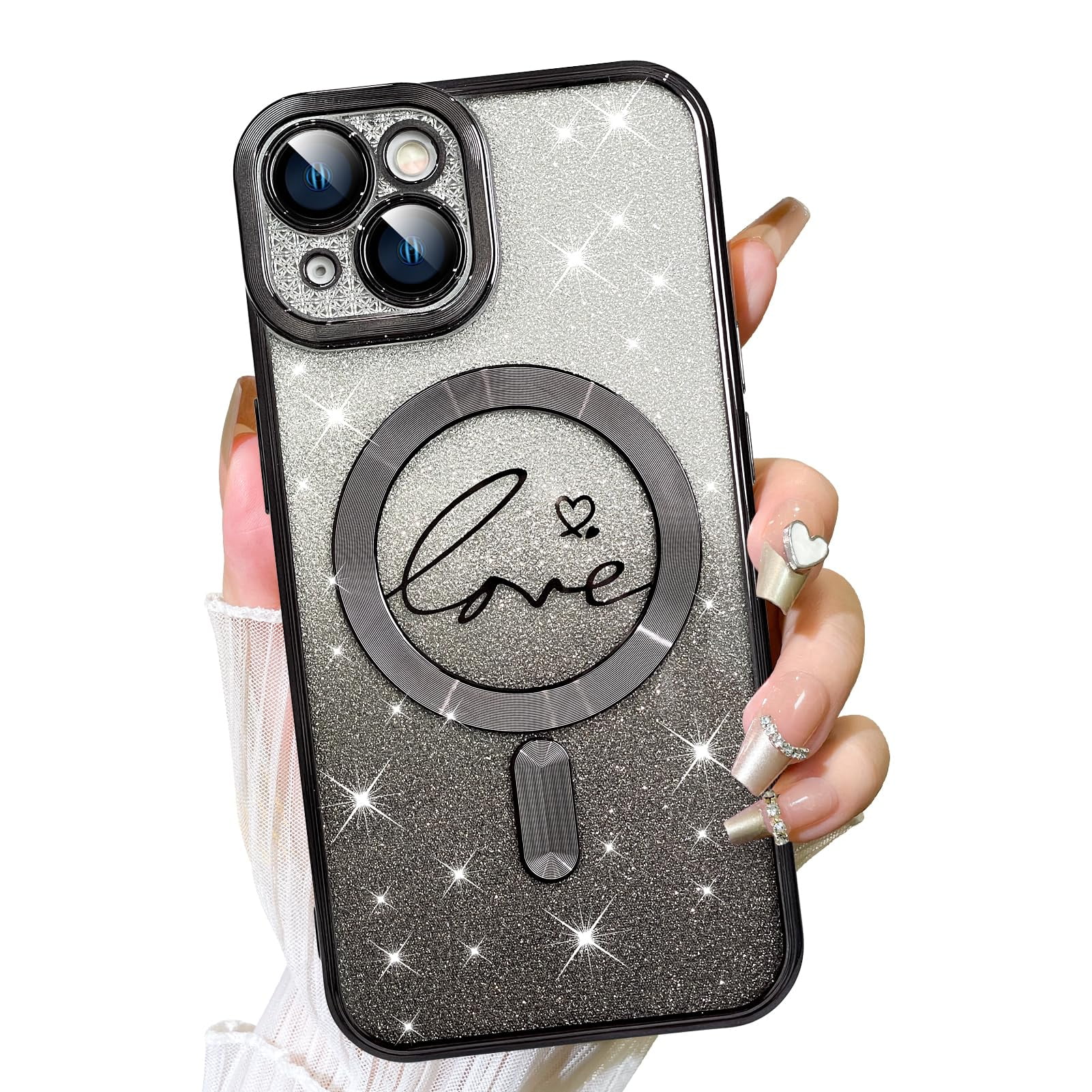 Designed for iPhone 16 Pro Max Case,Compatible with MagSafe Love Hearts ...