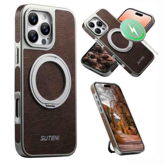 Designed for iPhone 16 Pro Max Case with Magnetic Ring Stand & Secure ...