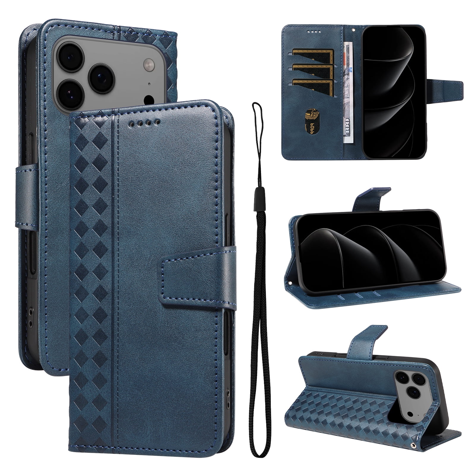 Designed for iPhone 17 Pro Case Wallet, Men Women Flip Folio Cover with ...