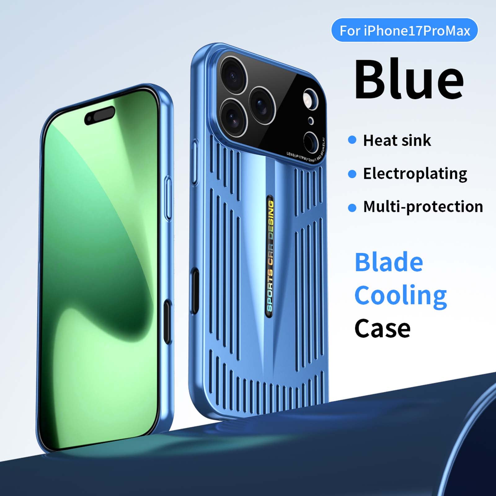 Designed For iPhone 17 Pro Max Cooling Phone Case,Blade Shape Designing ...