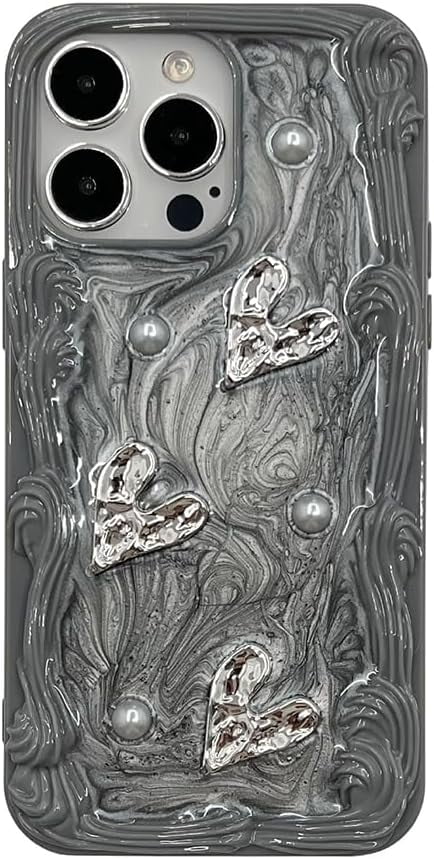 Designed for iPhone Case,3D Roman Column Border Shape Glitter Love ...