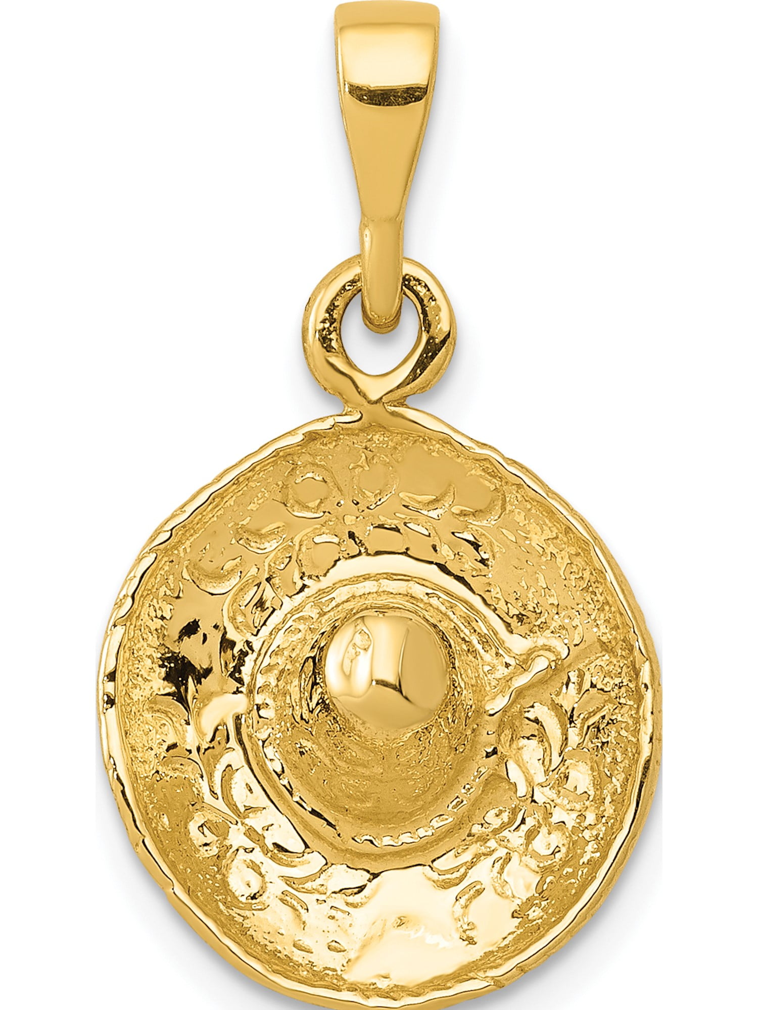 Designer 14K Yellow Gold Sombrero Pendant (Length=26.5) Made In Peru ...