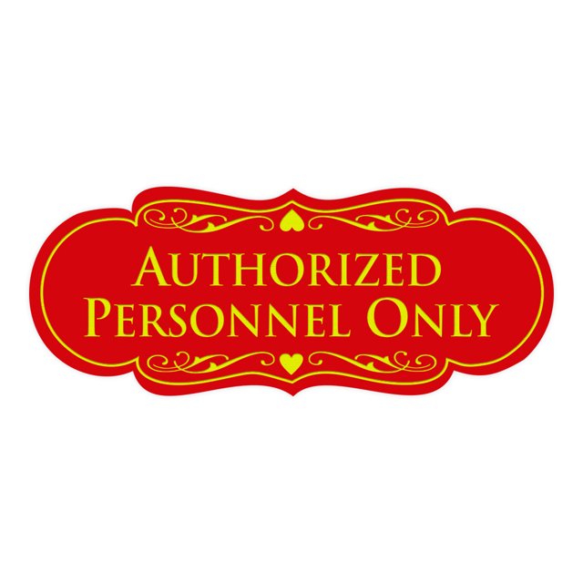 Designer Authorized Personnel Only Sign(Red/Yellow) - Small - Walmart.com