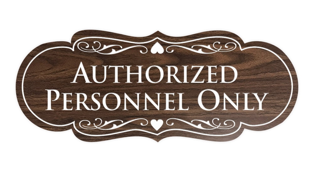 Designer Authorized Personnel Only Sign(Walnut) - Medium - Walmart.com
