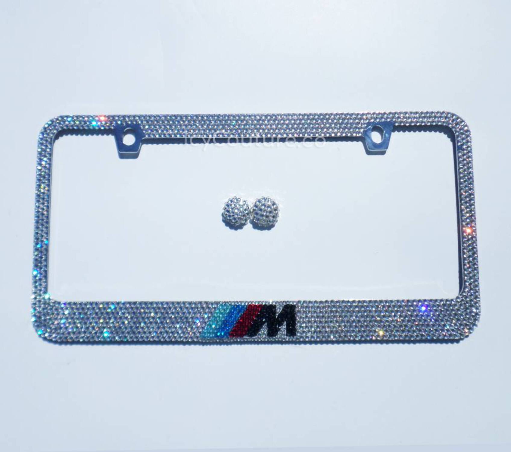 Designer Bedazzled Diamond Clear Bling License Plate Frame for BMW M ...
