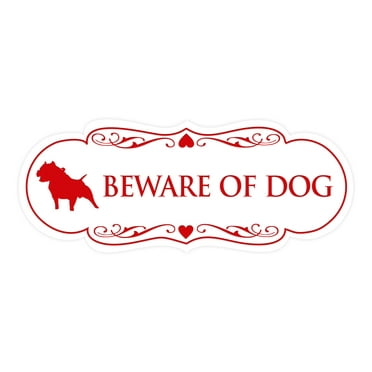 Classic Framed Beware of Dog Sign (Black / Silver) - Small - Walmart.com