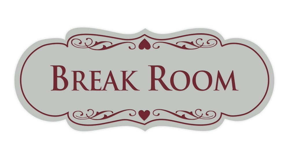 Designer Break Room Sign(Light Grey / Burgundy) - Large - Walmart.com