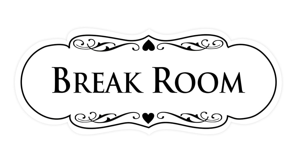 Designer Break Room Sign(White) - Large - Walmart.com