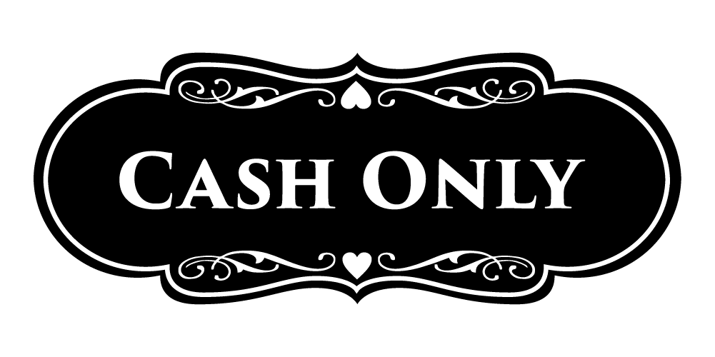 Designer Cash Only Sign (Black) - Small - Walmart.com