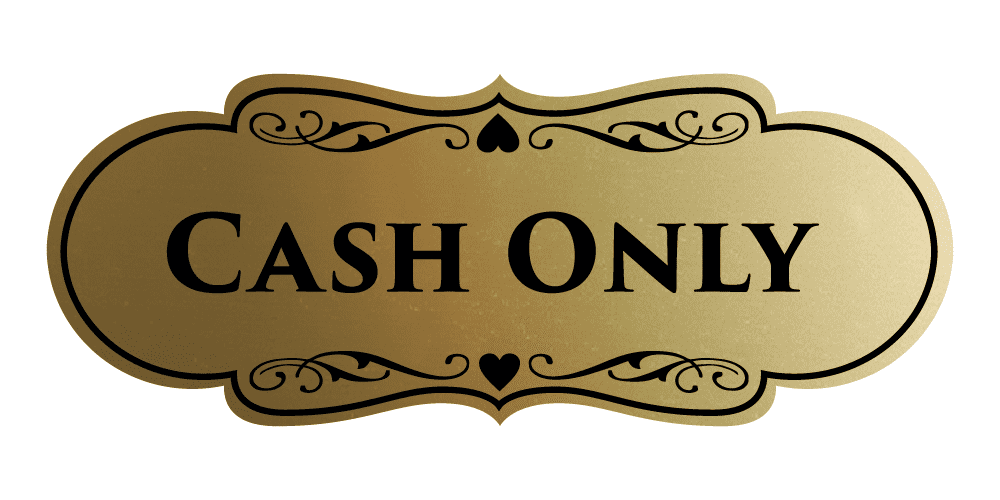 Designer Cash Only Sign (Brushed Gold) - Medium - Walmart.com
