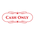Designer Cash Only Sign (White/Red) - Large - Walmart.com