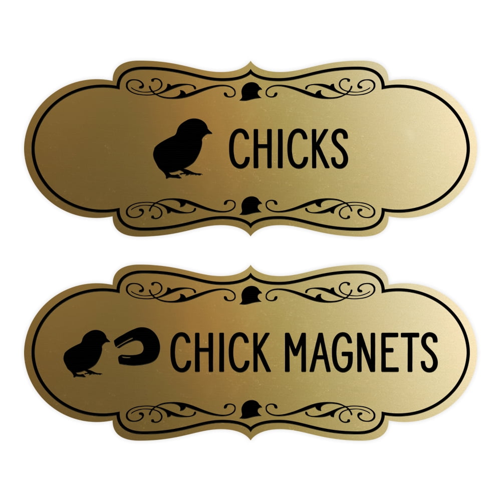 Designer Chicks and Chick Magnets, Novelty Restroom Signs, Set of 2 ...