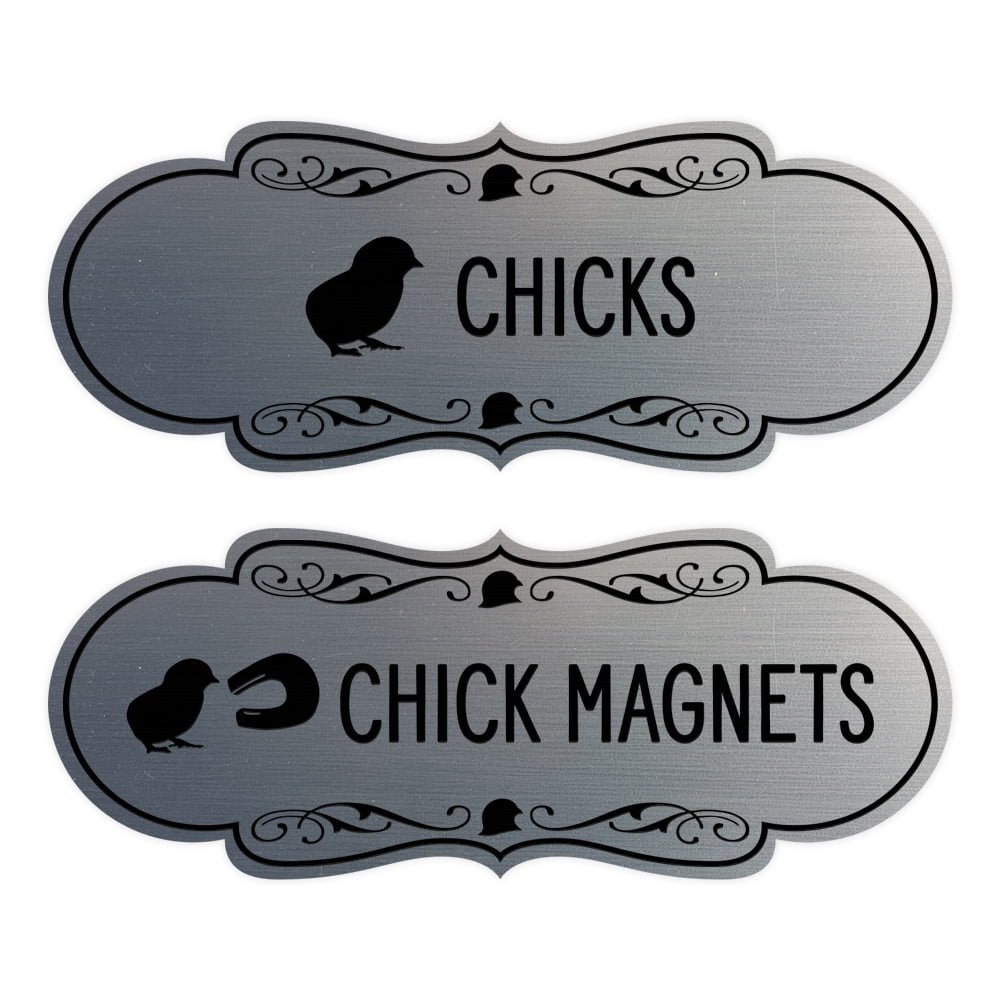 Designer Chicks and Chick Magnets, Novelty Restroom Signs, Set of 2 ...