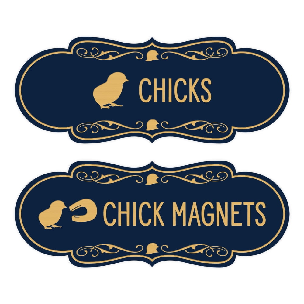 Designer Chicks and Chick Magnets, Novelty Restroom Signs, Set of 2 ...