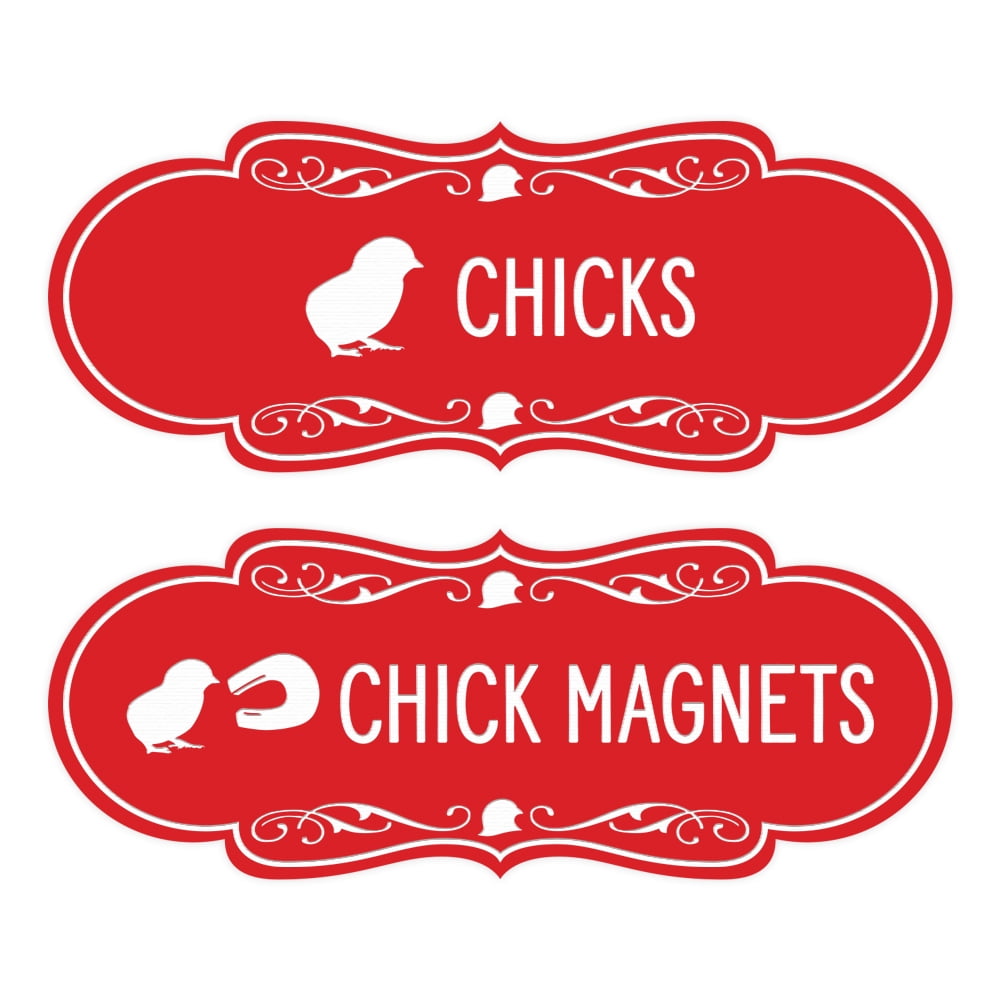 Designer Chicks and Chick Magnets, Novelty Restroom Signs, Set of 2 ...