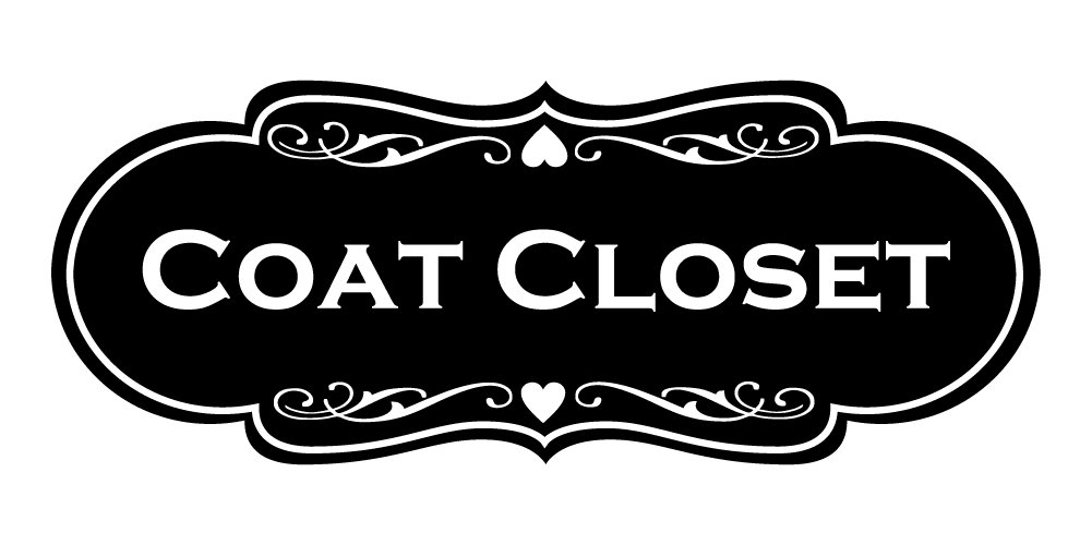 Designer Coat Closet Sign (Black) - Large - Walmart.com
