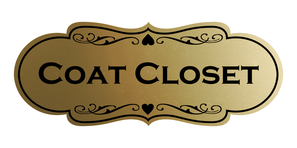Designer Coat Closet Sign (Brushed Gold) - Large - Walmart.com