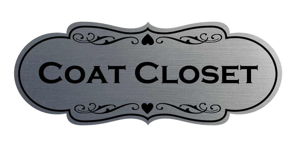 Designer Coat Closet Sign (Brushed Silver) - Large - Walmart.com
