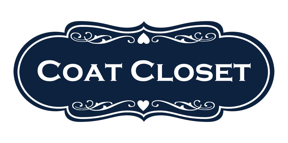 Designer Coat Closet Sign (Navy Blue / White) - Medium - Walmart.com