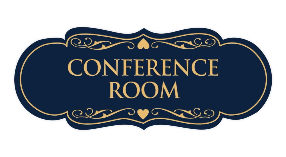 Designer Conference Room Sign(Navy Blue/Gold) - Large - Walmart.com