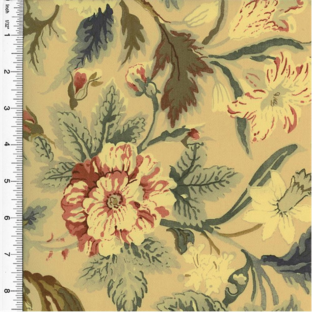 Designer Cotton Beige/Multi Floral Print Decorating Fabric, Fabric By ...