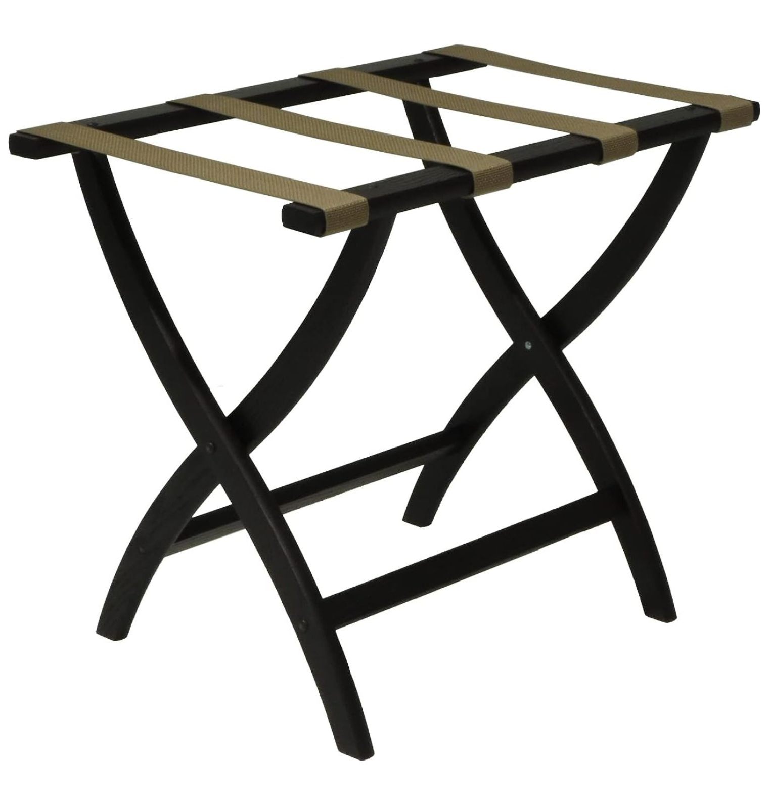 Designer Curve Leg Luggage Rack,Tan Straps, Black - Walmart.com