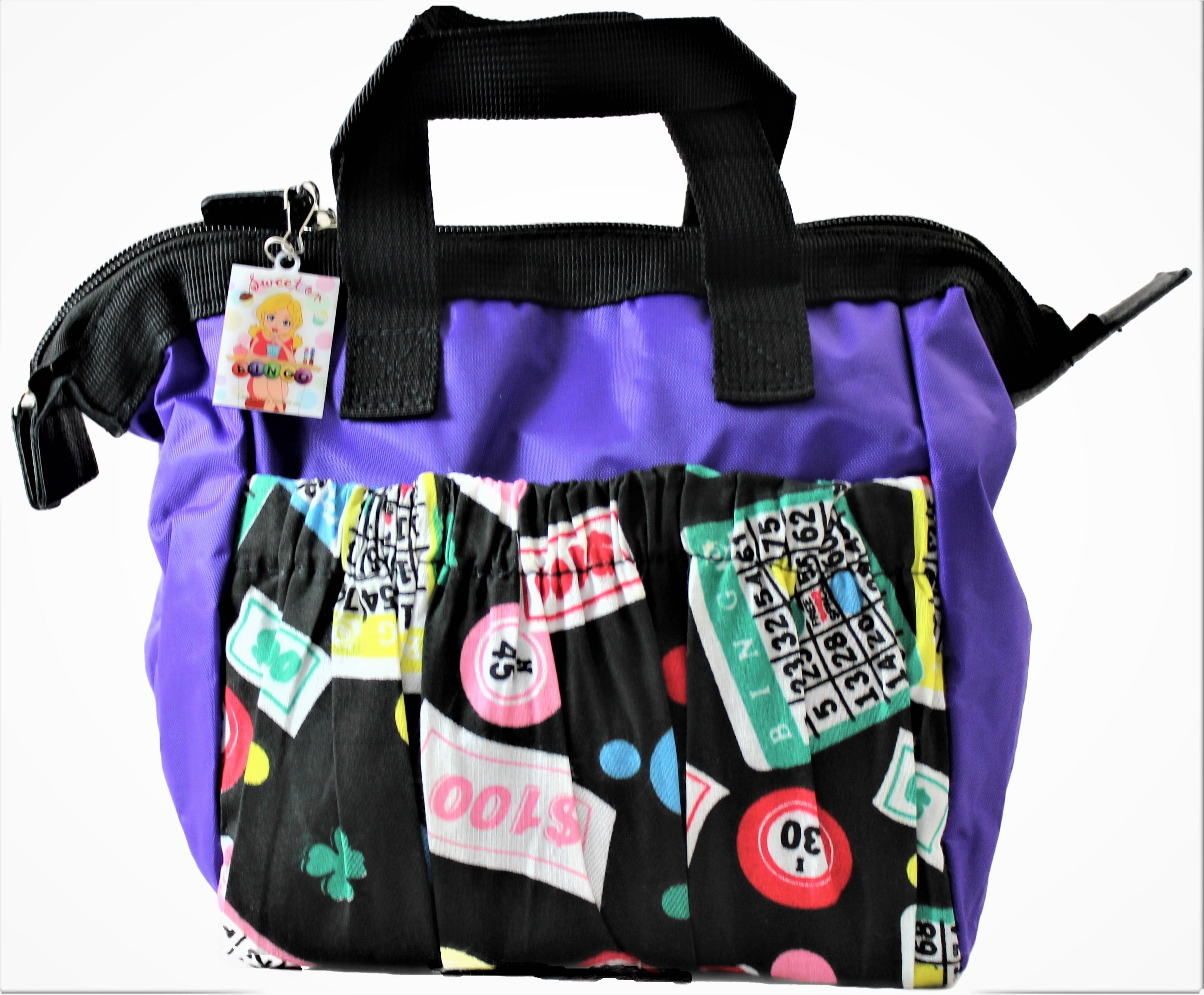 Designer Deals 6 Pocket Purple Bingo Dauber Tote Bag Card Pattern- with ...