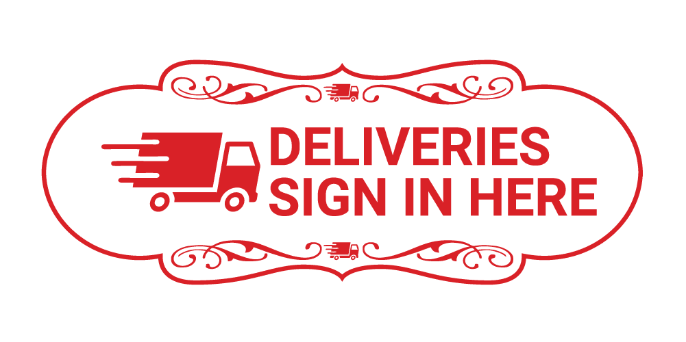Designer Deliveries Sign In Here Sign (White/Red) - Medium - Walmart ...