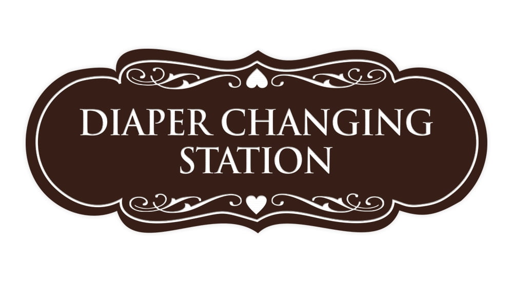 Designer Diaper Changing Station Sign(Dark Brown) - Medium - Walmart.com