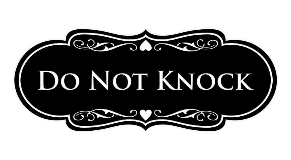 Designer Do Not Knock Sign (Black) - Large - Walmart.com