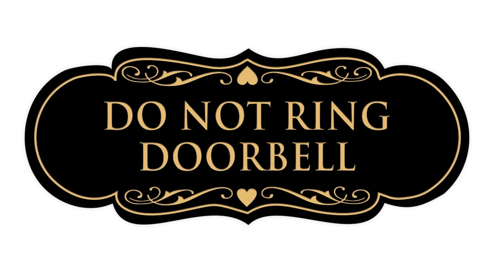Designer Do Not Ring Doorbell Sign(Black Gold) - Large - Walmart.com