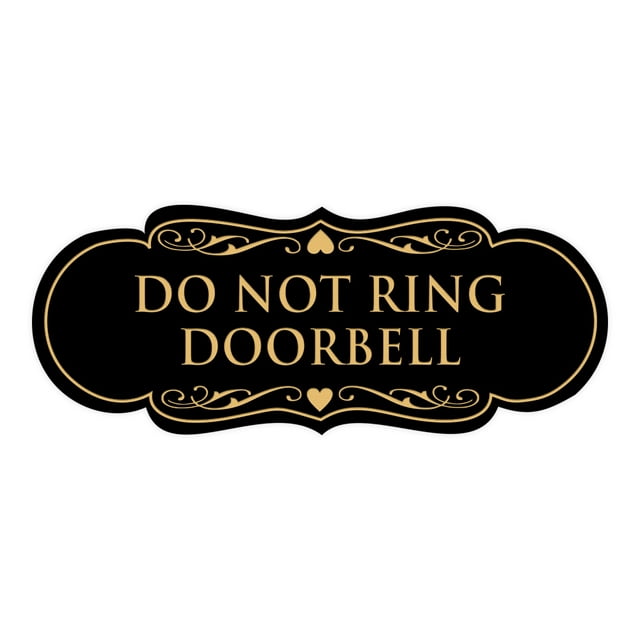 Designer Do Not Ring Doorbell Sign(Black Gold) - Large - Walmart.com