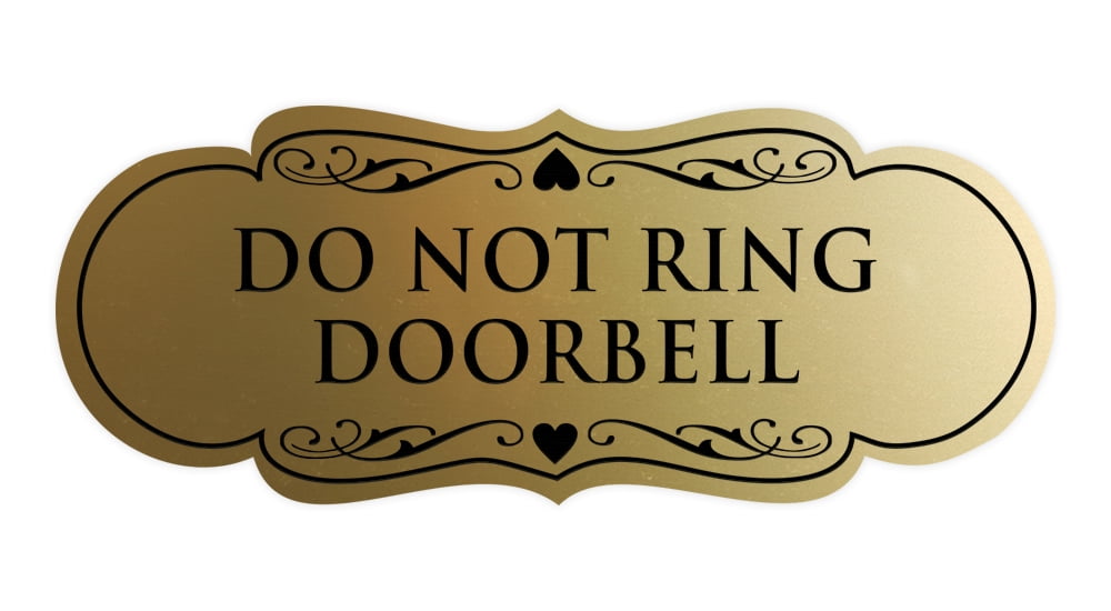 Designer Do Not Ring Doorbell Sign(Brushed Gold) - Medium - Walmart.com