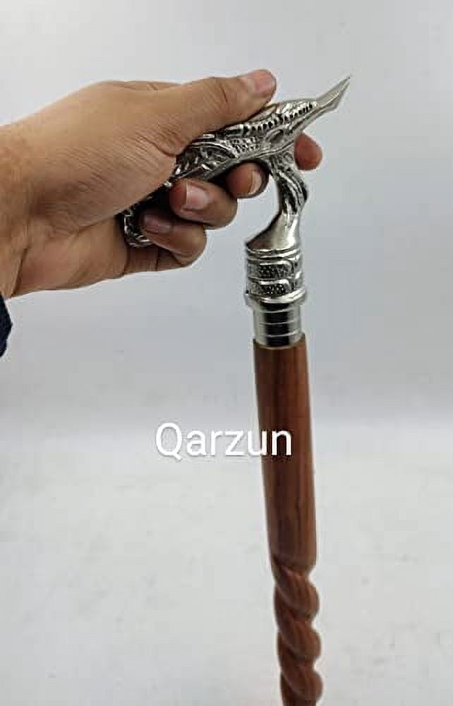 Designer Dragon Silver Handle Cane Walking Stick 3 Fold - Walmart.com