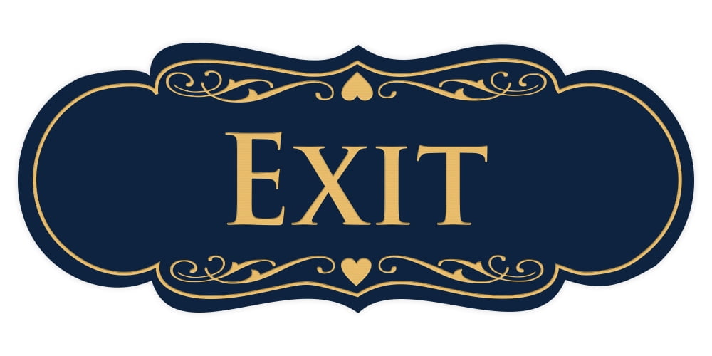 Designer EXIT Sign - Blue / Gold - Medium - Walmart.com