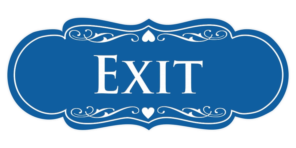 Designer EXIT Sign - Blue - Small 2 x 5" - Walmart.com