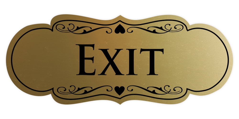 Designer EXIT Sign - Brushed Gold - Medium 2.75 x 7" - Walmart.com