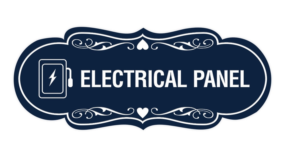 Designer Electrical Panel (Box) Sign (Navy Blue / White) - Medium ...