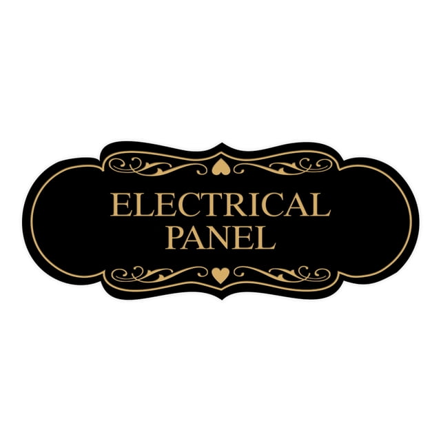 Designer Electrical Panel Sign(Black Gold) - Medium - Walmart Business ...
